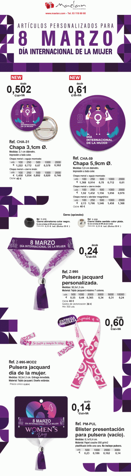 Artículos personalizados para 8 de marzo, Día Internacional de la mujer ...
